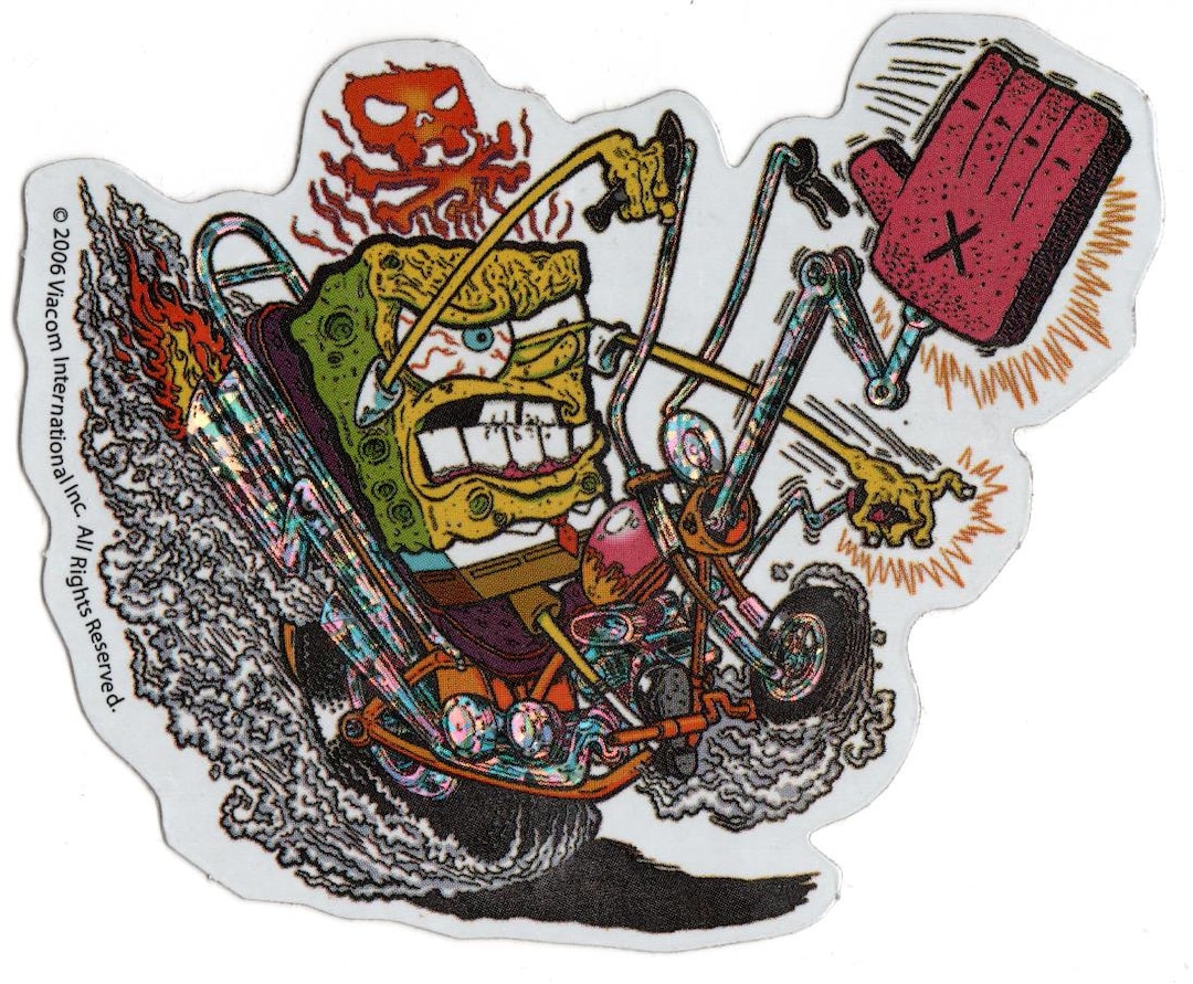 Unused Spongebob Hotrod Vending Sticker #4 - Etsy