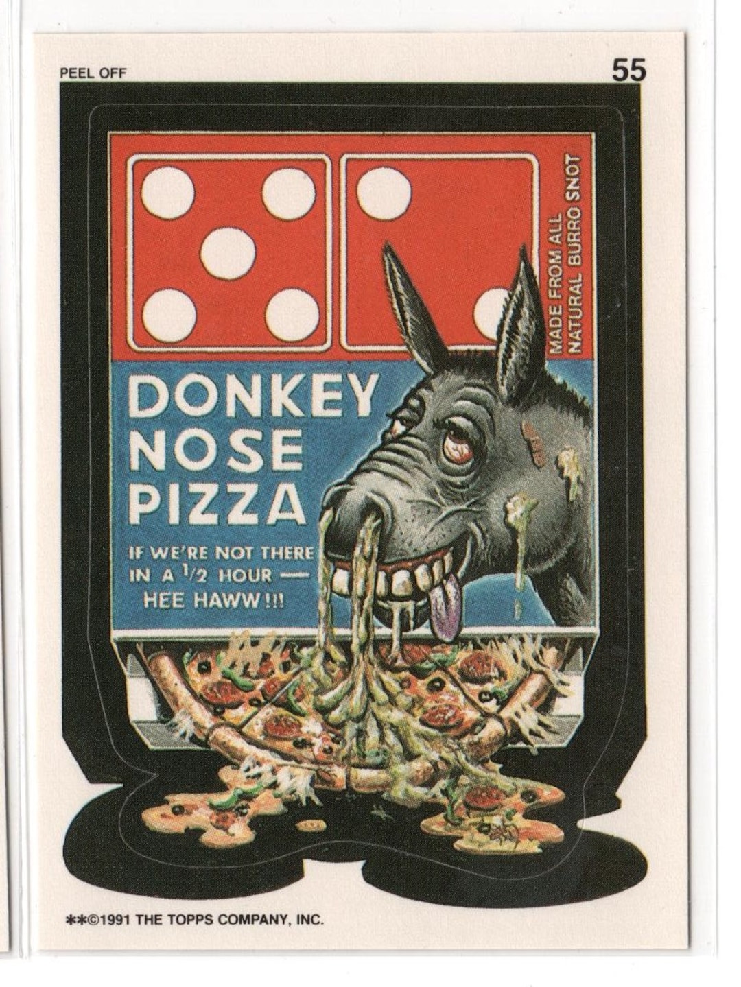 Vintage DONKEY NOSE PIZZA 1991 Wacky Packages Card - Etsy