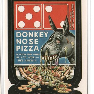 Vintage DONKEY NOSE PIZZA 1991 Wacky Packages Card - Etsy