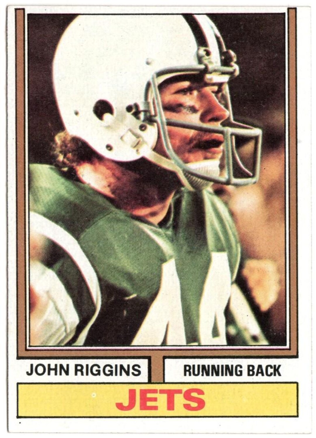 Vintage 1974 Topps JOHN RIGGINS Football Card 081725A Sp13 Jets - Etsy