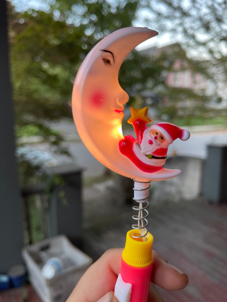 1970s Santa on the Moon Spring Light ONE Toy - Etsy