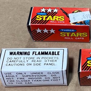 3 BOXES of Vintage 1975 Three Star Cap Gun Caps Mint in Boxes 750 Total ...