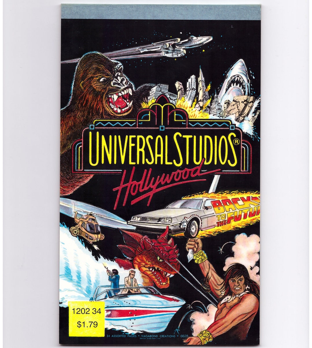 1996 Universal Studios Hollywood Tour and Park Stationery Notepad - Etsy