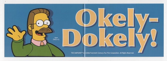 8 the Simpsons NED FLANDERS Bumper Sticker Decal | Etsy