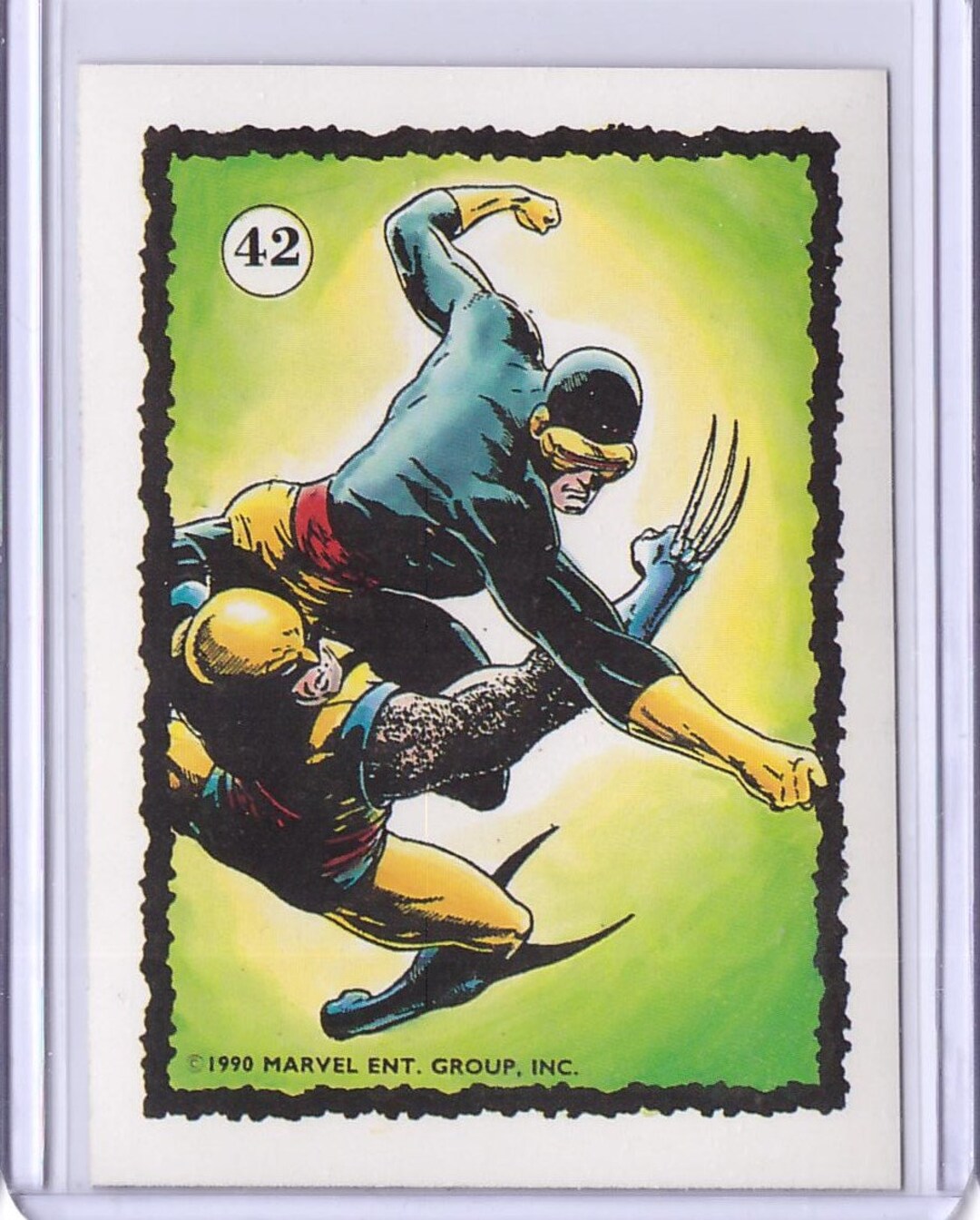1990 Marvel Sticker Wolverine Untamed 42 Wolverine and Cyclops - Etsy