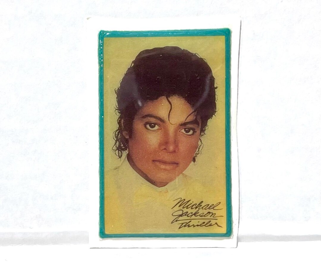 1983 Michael Jackson YELLOW JACKET Thriller Era Rectangle Puffy Sticker ...