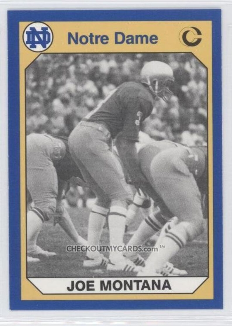 1990 Notre Dame JOE MONTANA College Card No 170 Hall of Fame - Etsy