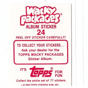 1986 Topps Wacky Packages Dr Pooper Soda Sticker - Etsy