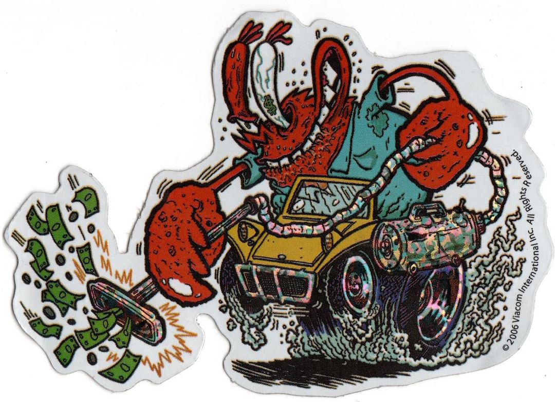 Unused Spongebob Hotrod Vending Sticker #3 Krabs - Etsy