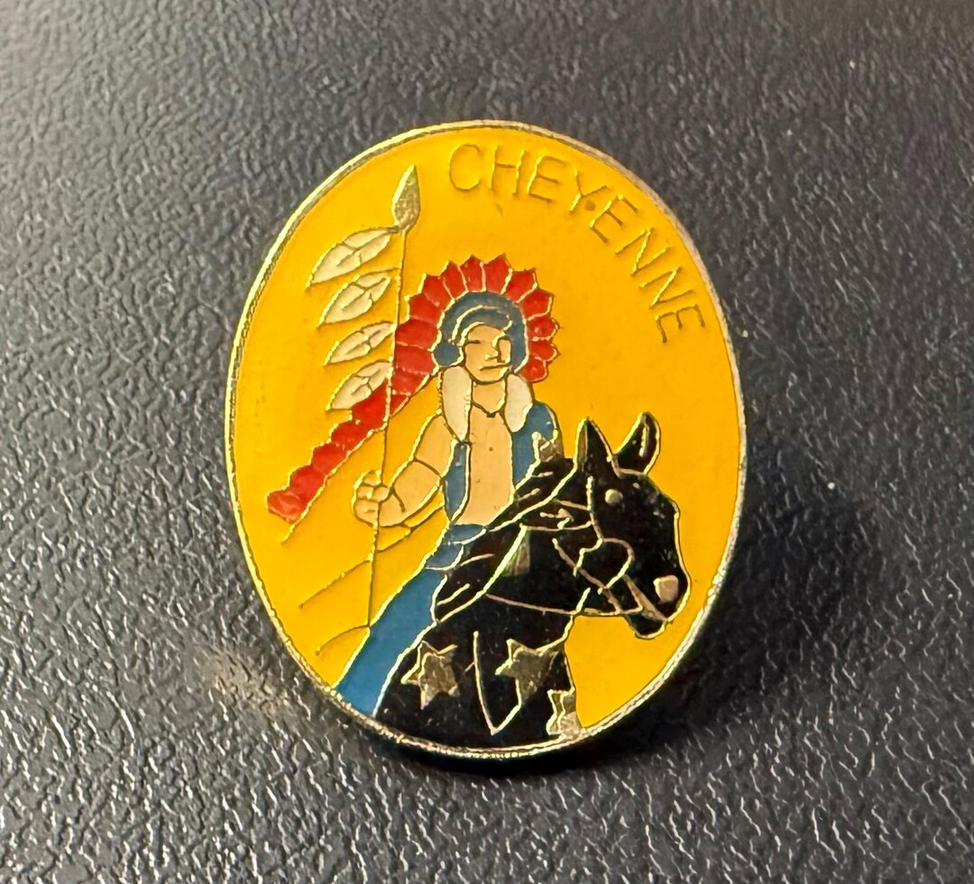 1970s Native American Enamel Pin CHEYANNE - Etsy
