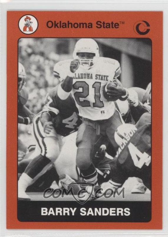 Vintage BARRY SANDERS Oklahoma State College Football Card 76 | Etsy