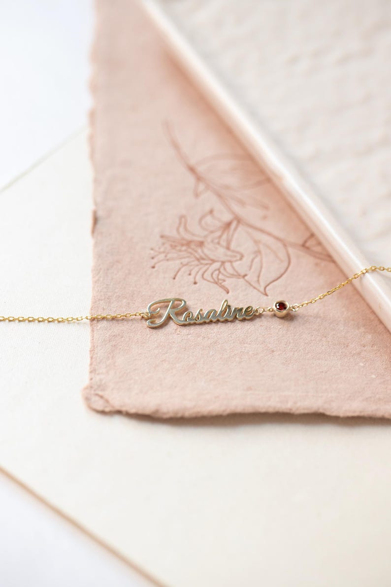 Personalized Name Bracelet With Birthstone: Custom Jewelry Gift - Etsy