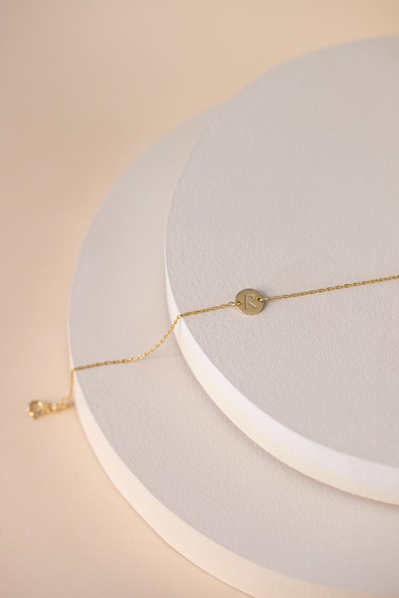 Tiny Initial Bracelet, Gold Personalized Bracelet, Custom Bracelet, Name Bracelet, Letter ...