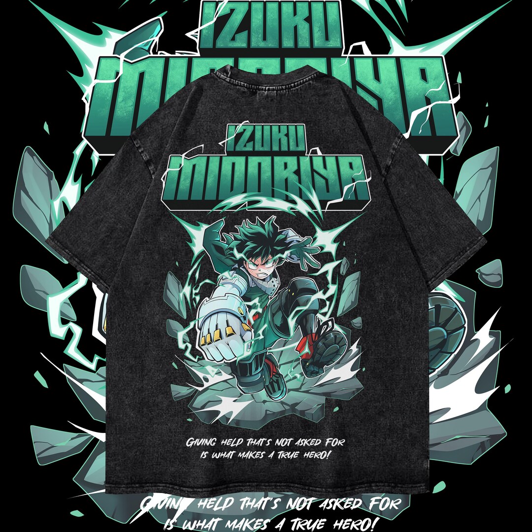 MHA DEKU | Heavy Oversized Acid-washed Unisex Anime T-shirt ...