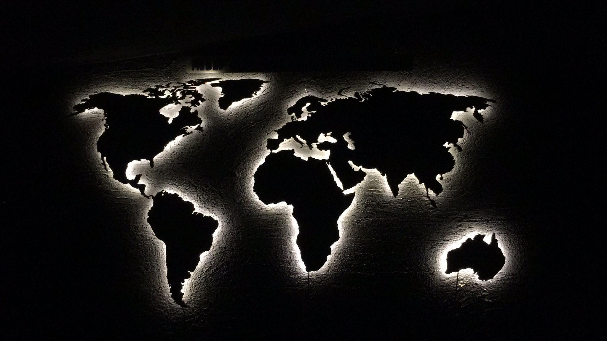 3D Detailed World Map, Wall Decor, Wooden Art, Led World Map - Etsy