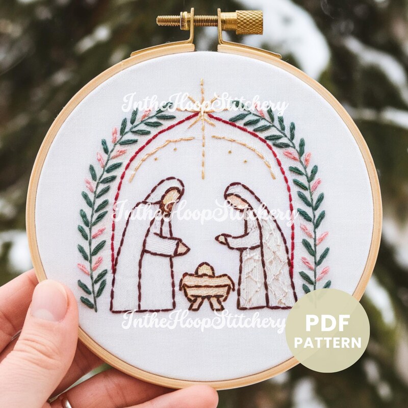 Nativity Embroidery - Etsy