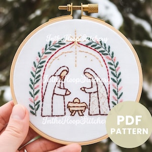 Nativity Scene Embroidery Pattern, Christmas Nativity Embroidery ...