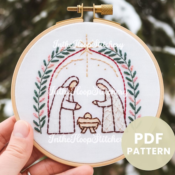 Nativity Embroidery - Etsy