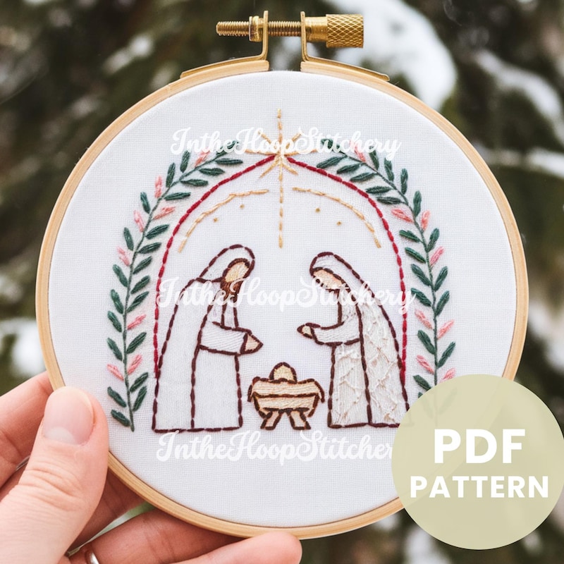 Nativity Embroidery - Etsy