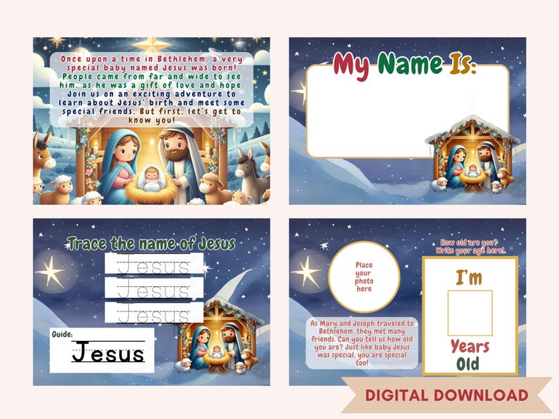 Nativity Scene Busy Book for Toddlers, Christmas Activities Learning ...