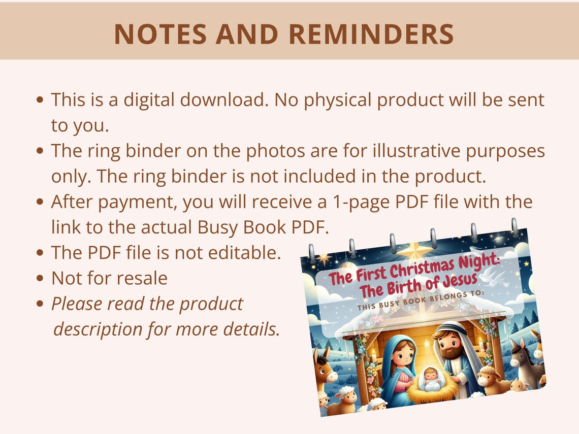 Nativity Scene Busy Book for Toddlers, Christmas Activities Learning ...