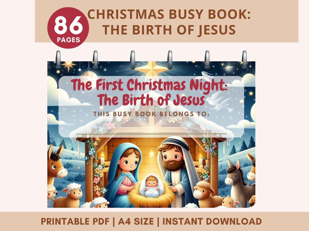 Nativity Scene Busy Book for Toddlers, Christmas Activities Learning ...