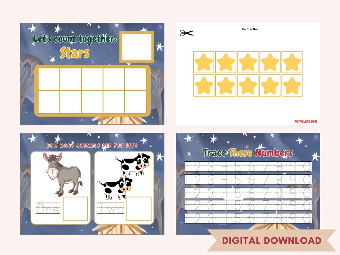 Nativity Scene Busy Book for Toddlers, Christmas Activities Learning ...