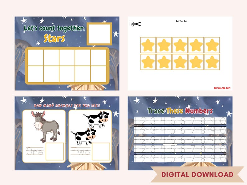 Nativity Scene Busy Book for Toddlers, Christmas Activities Learning ...