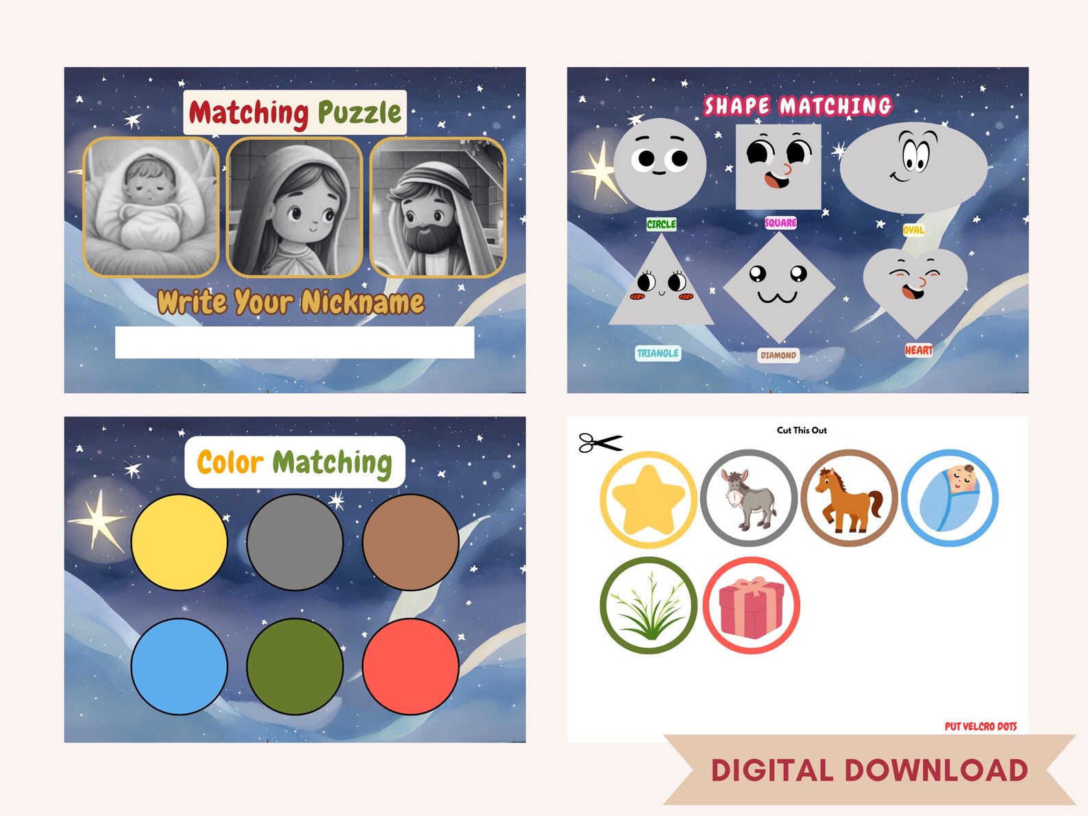 Nativity Scene Busy Book for Toddlers, Christmas Activities Learning ...