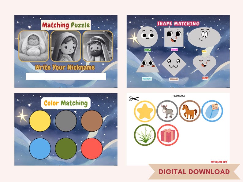 Nativity Scene Busy Book for Toddlers, Christmas Activities Learning ...