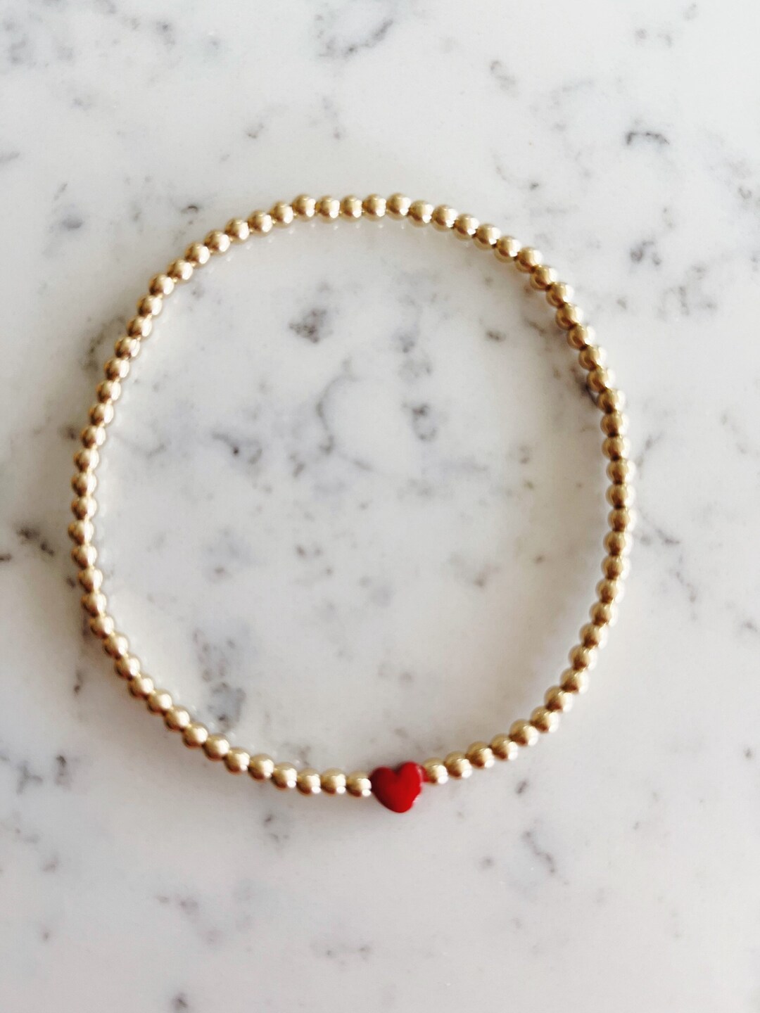 Small Red Heart Bracelet - Etsy