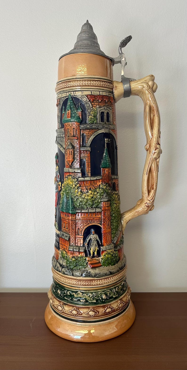 RARE VINTAGE 4 Liter Gerz 22” Tall, "tower With Strolling Couple ...