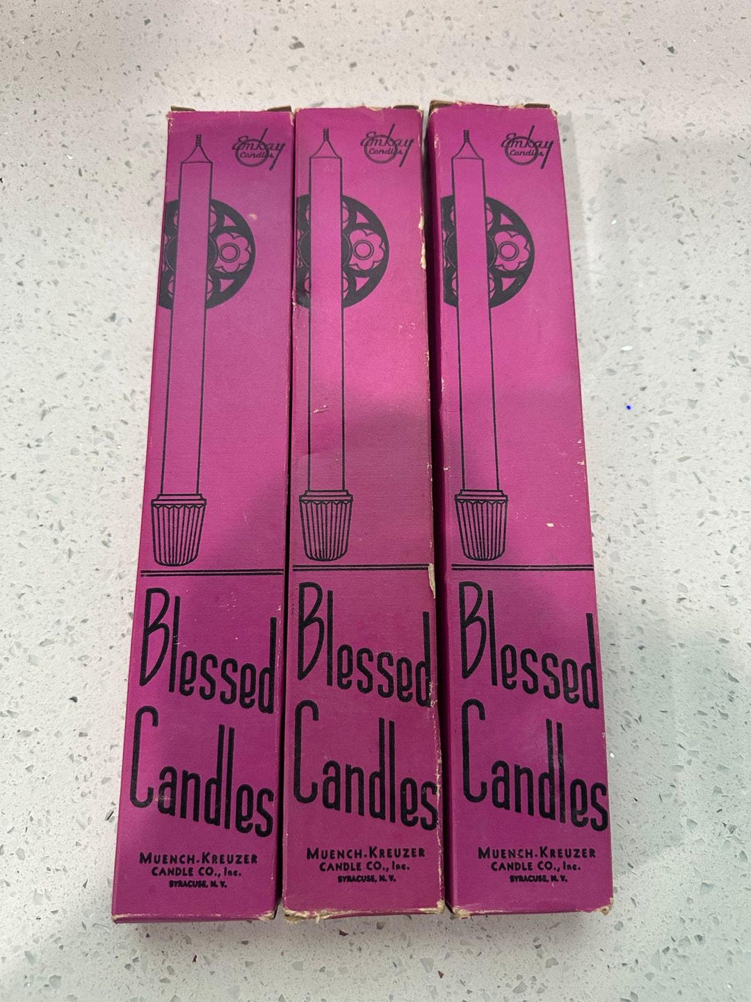 Set of 3 Boxes of Blessed Candles by Emkay Vintage NIB - Etsy