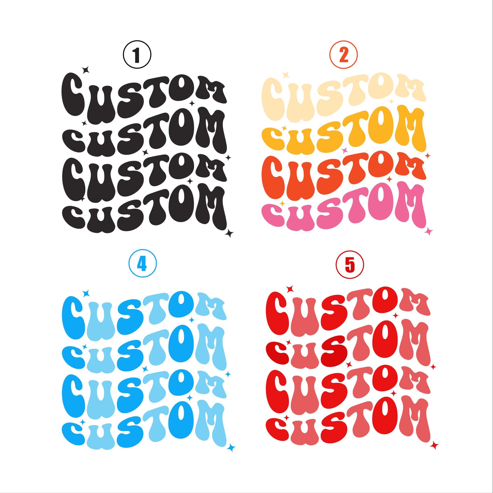 Custom Wavy Text SVG | Trendy Curved Text | Personalized Retro Font ...