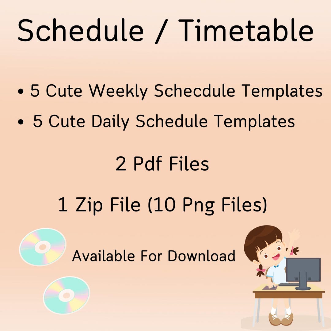 Cute Time Table / Schedule Templates for Education - Etsy