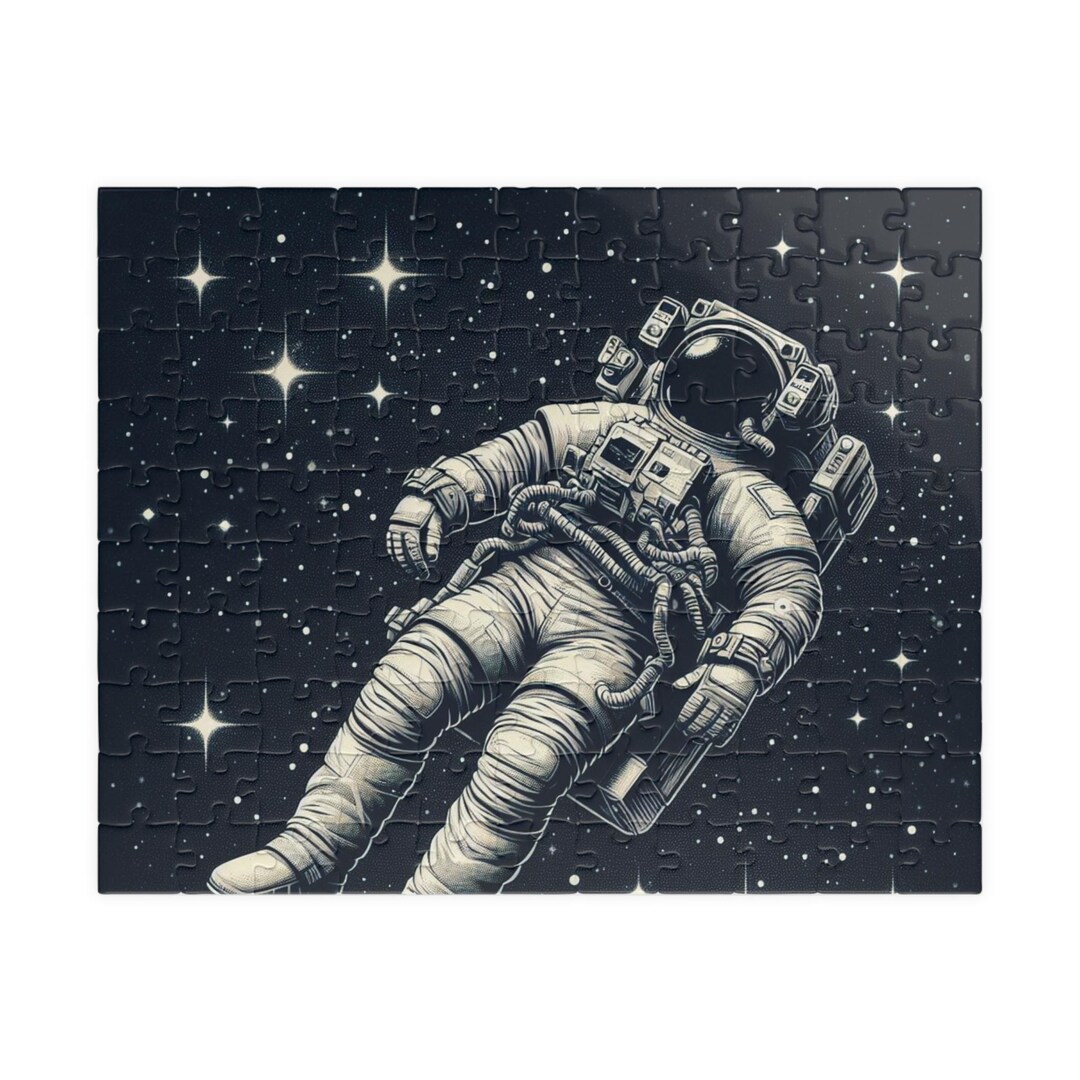 Space Puzzle - Astronaut Floating in Space, Galaxy Jigsaw Puzzle, Outer ...