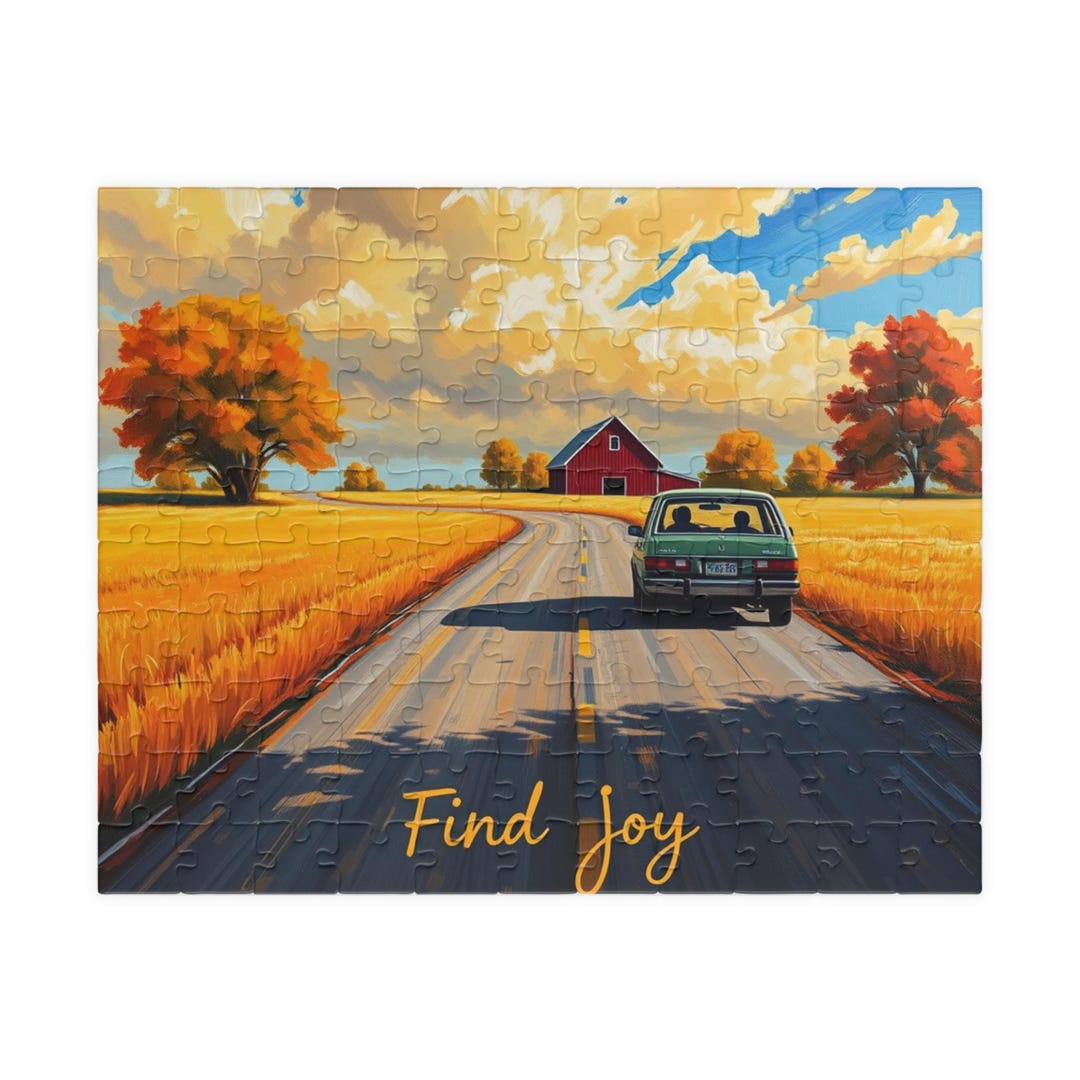 Puzzle, Fall Country Farm Oil Painting, 252 Pc Board Game Family Fun ...