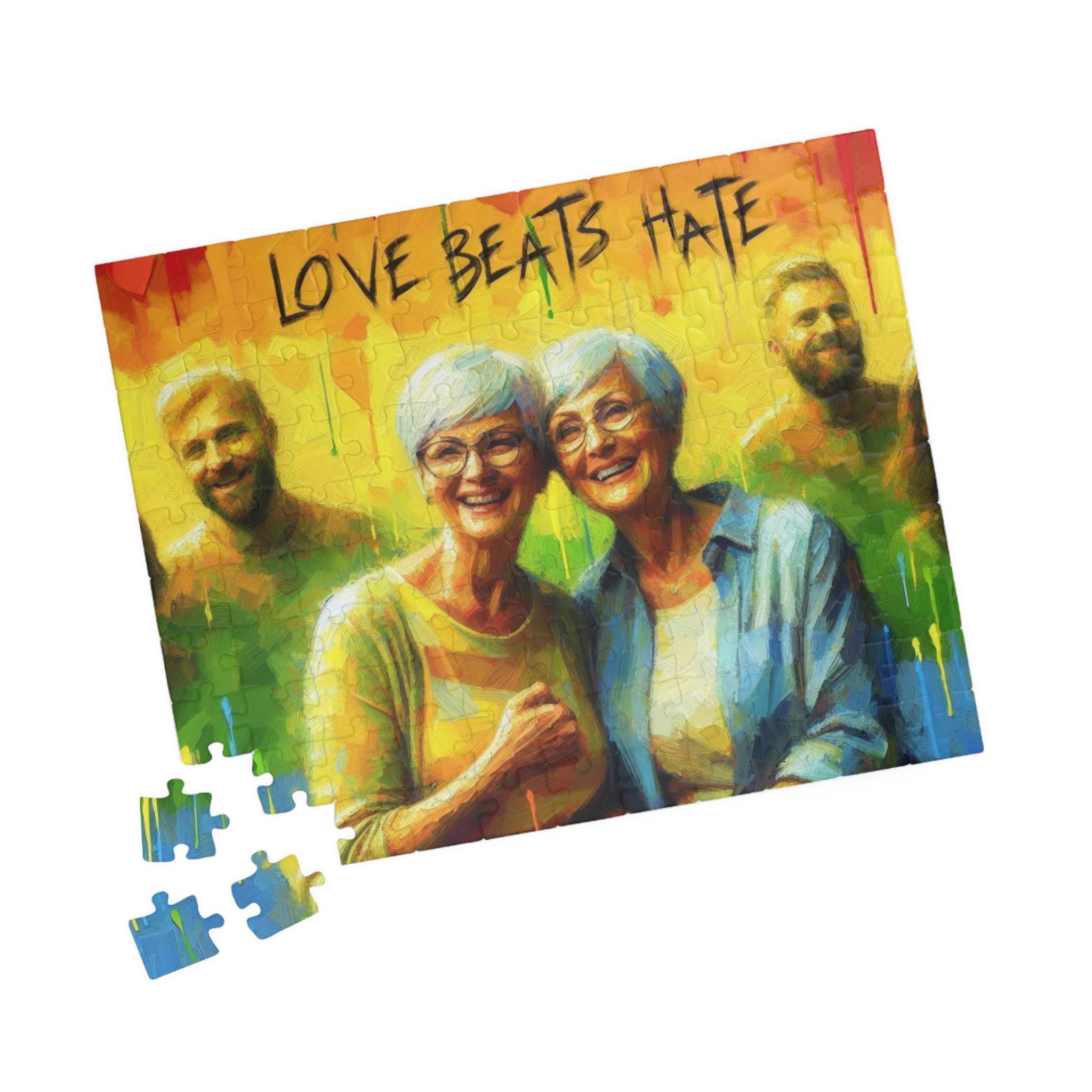 Jigsaw Puzzle, LGBTQ Lesbian Couple Puzzle, Pride Gift, Rainbow Decor ...