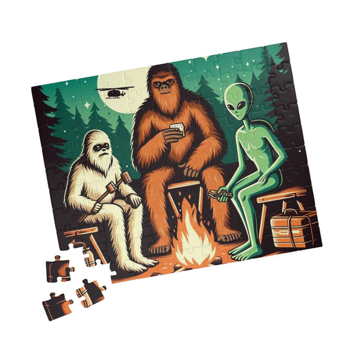 Cryptid Puzzle: Bigfoot, Yeti, Alien, Made-to-order - Etsy