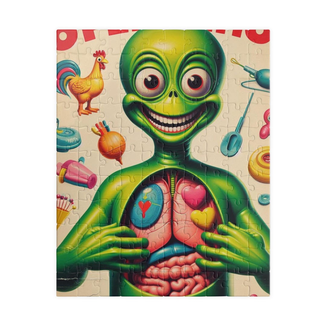 Jigsaw Puzzle, Operation Style Alien Brain Teaser, 520-piece, Fun Kids ...
