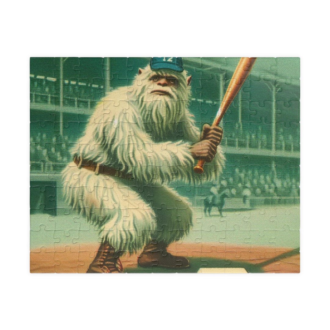 Puzzle, Yeti Baseball Vintage Card Design Brain Teaser, Educational Toy ...
