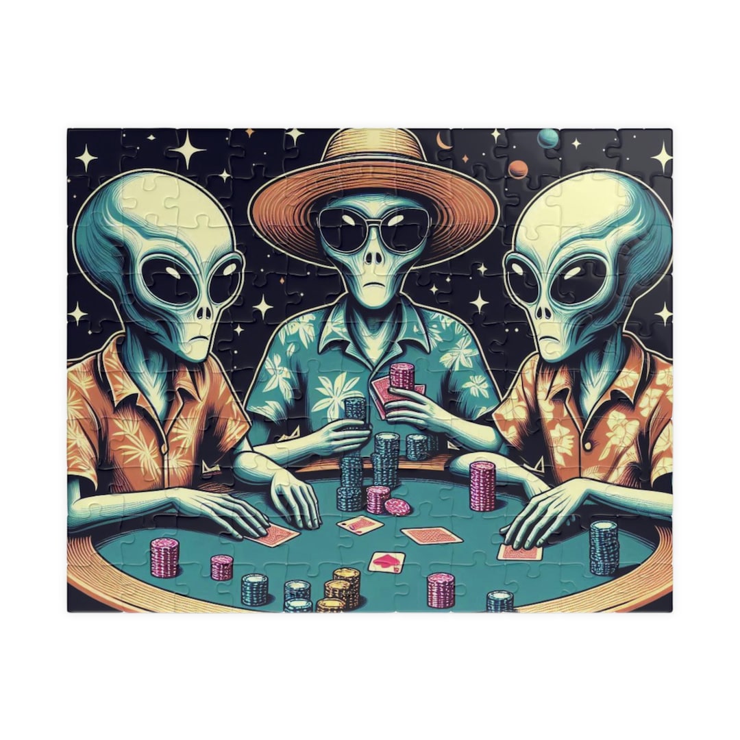 Aliens Playing Poker Made-to-order Puzzle - Etsy