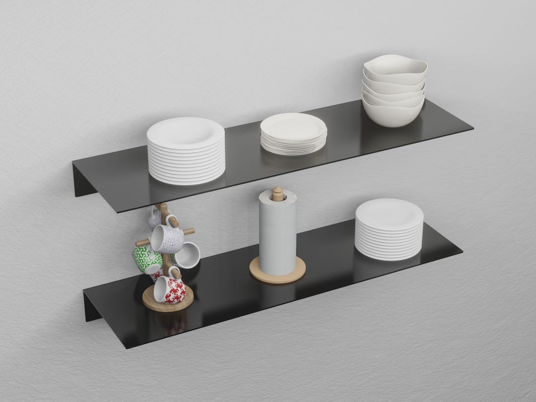 Modern Kitchen Shelf, Metal Heavy Duty Wall Shelves, Modern Display ...