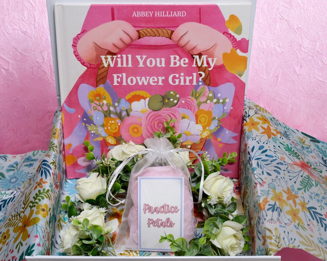 Flower Girl Proposal Box: Picture Book, Flower Crown & Practice Petals ...