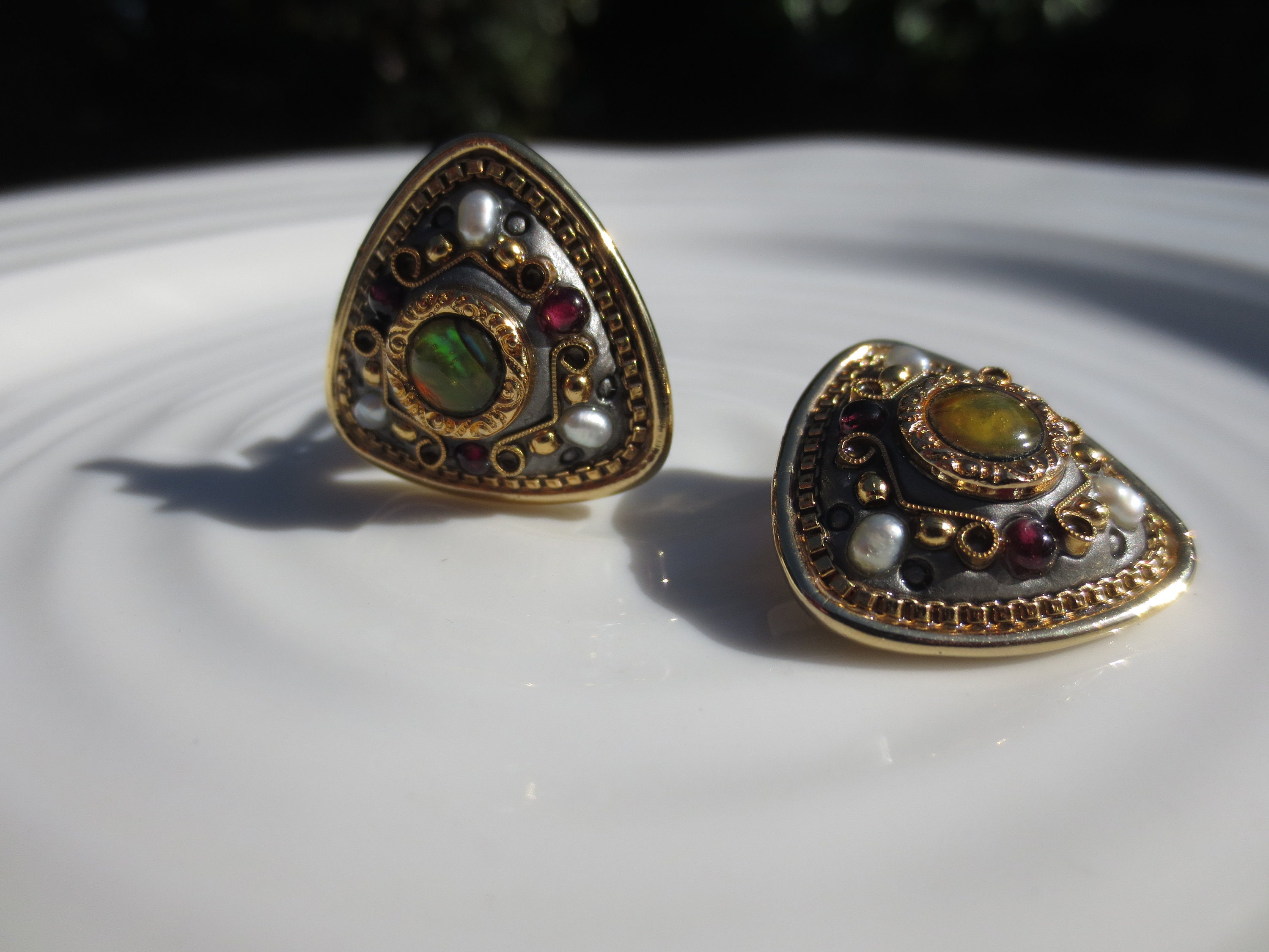 Michael Golan Clip on Earrings Designer Costume Jewelry Chunky - Etsy