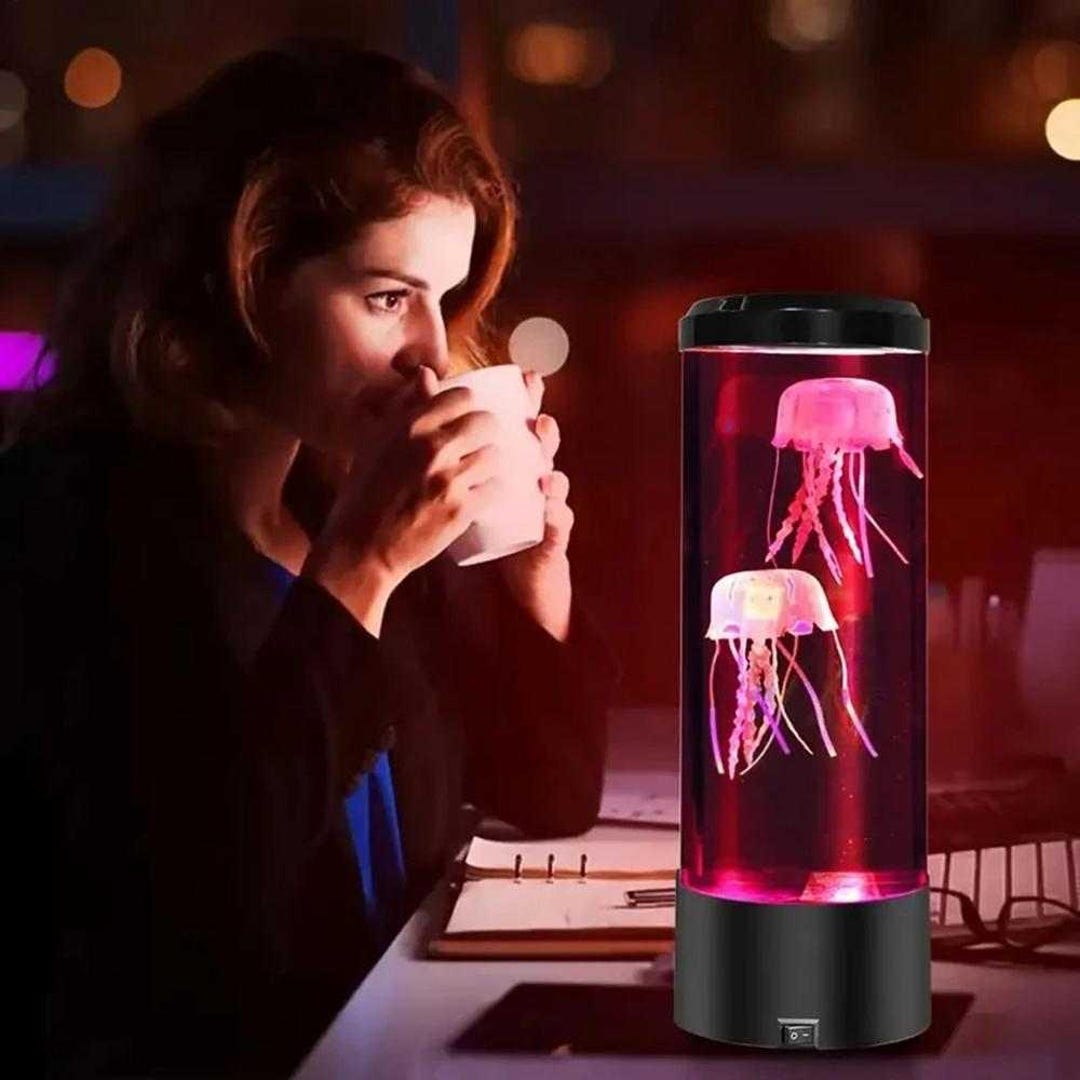 Jellyfish Lava Lamp Aquarium Ocean Night Lights 7colors LED Jellyfish ...