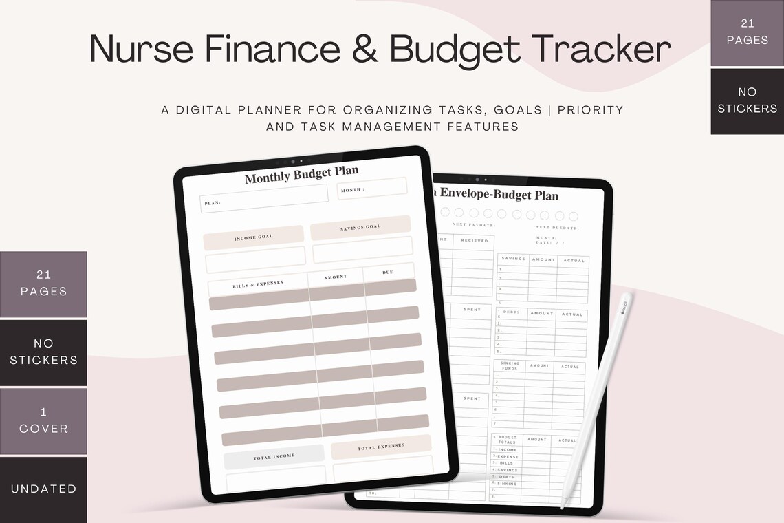 Nurse Finance Budget Tracker – Printable Financial Planner for Nurses ...