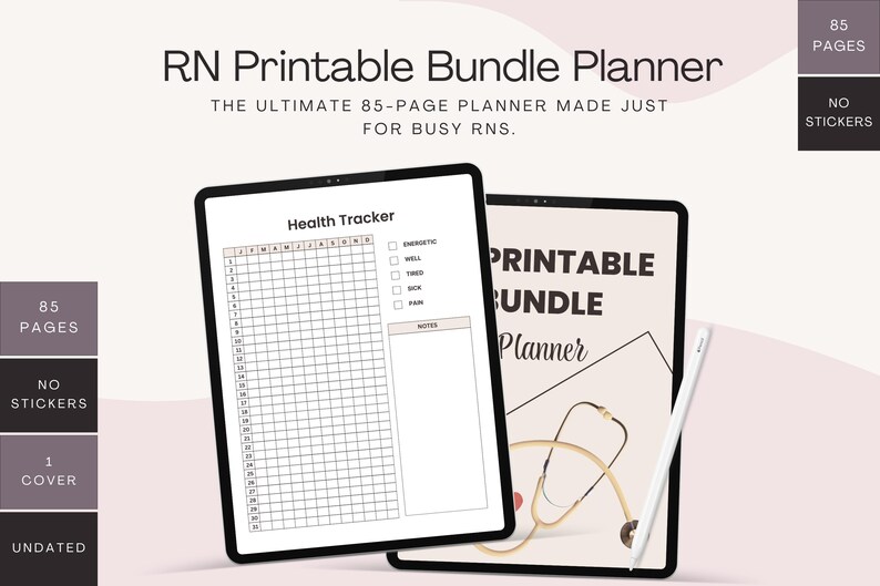 RN Nurse Printable Planner Bundle | Medical Health Organizer PDF ...