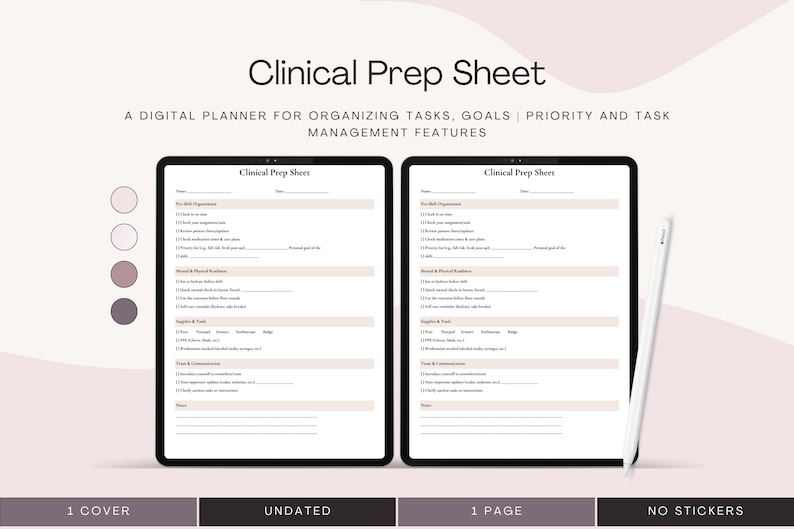Clinical Prep Sheet for Nursing Students – Pre-shift Planner, Printable ...