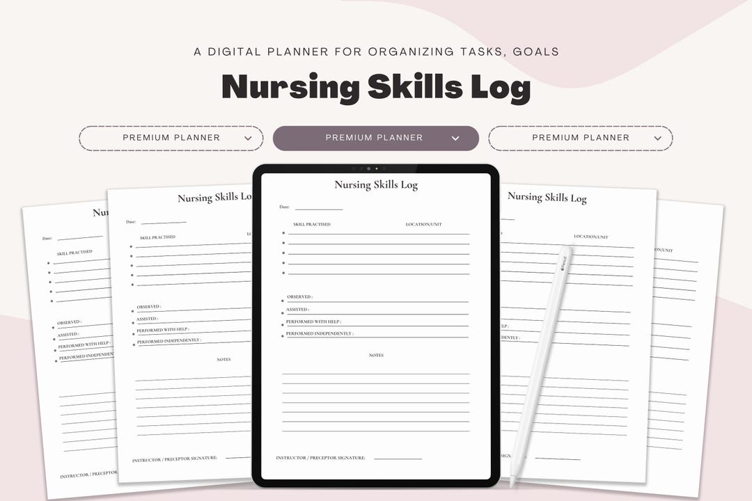 Nursing Skills Log Printable – Clinical Skills Tracker for Students ...